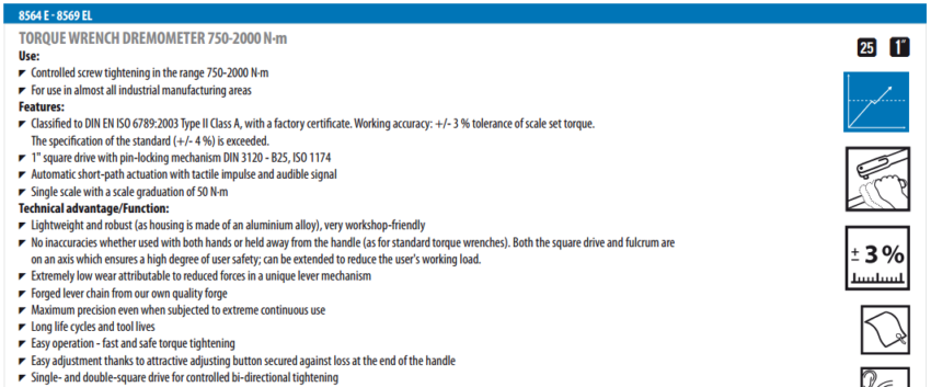 Cờ lê lực nhôm Gedore 8564-01( 750-2000 Nm) - Cờ lê lực, Kích thủy lực ...
